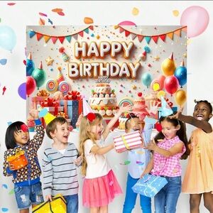 Party Supplies | Colorful Birthday Party Backdrop | Poshmark